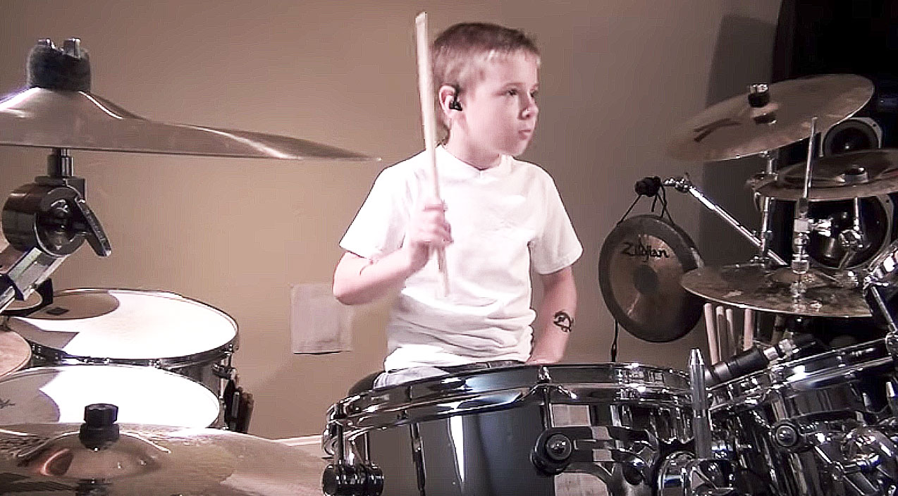 7 Year Old Kid Attempts To Cover Come Together On Drums Only To End 7 Year Old Kid Attempts To Cover Come Together On Drums Only To End